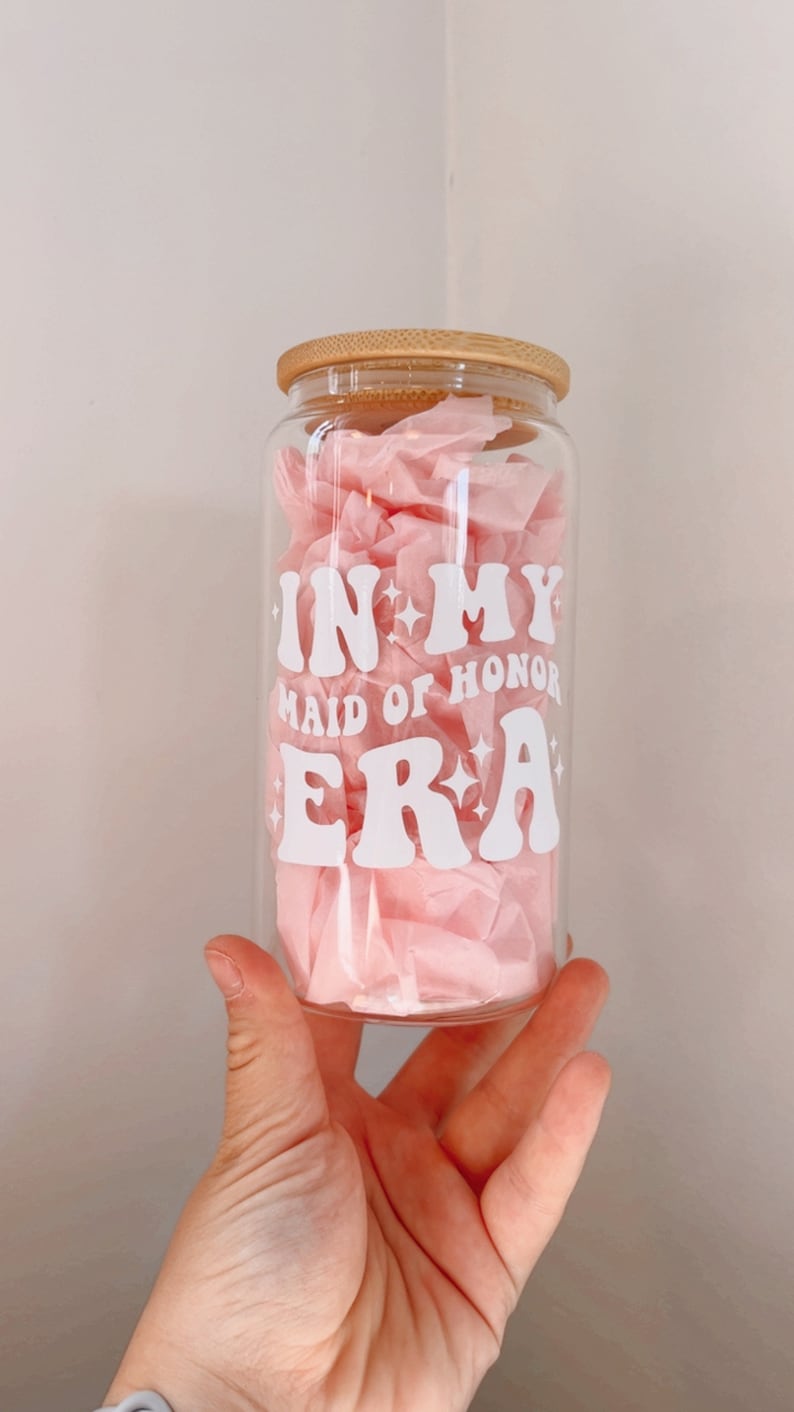 In My Maid of Honor Era Glass Cup, Bridesmaid Proposal, Bridesmaid Iced ...