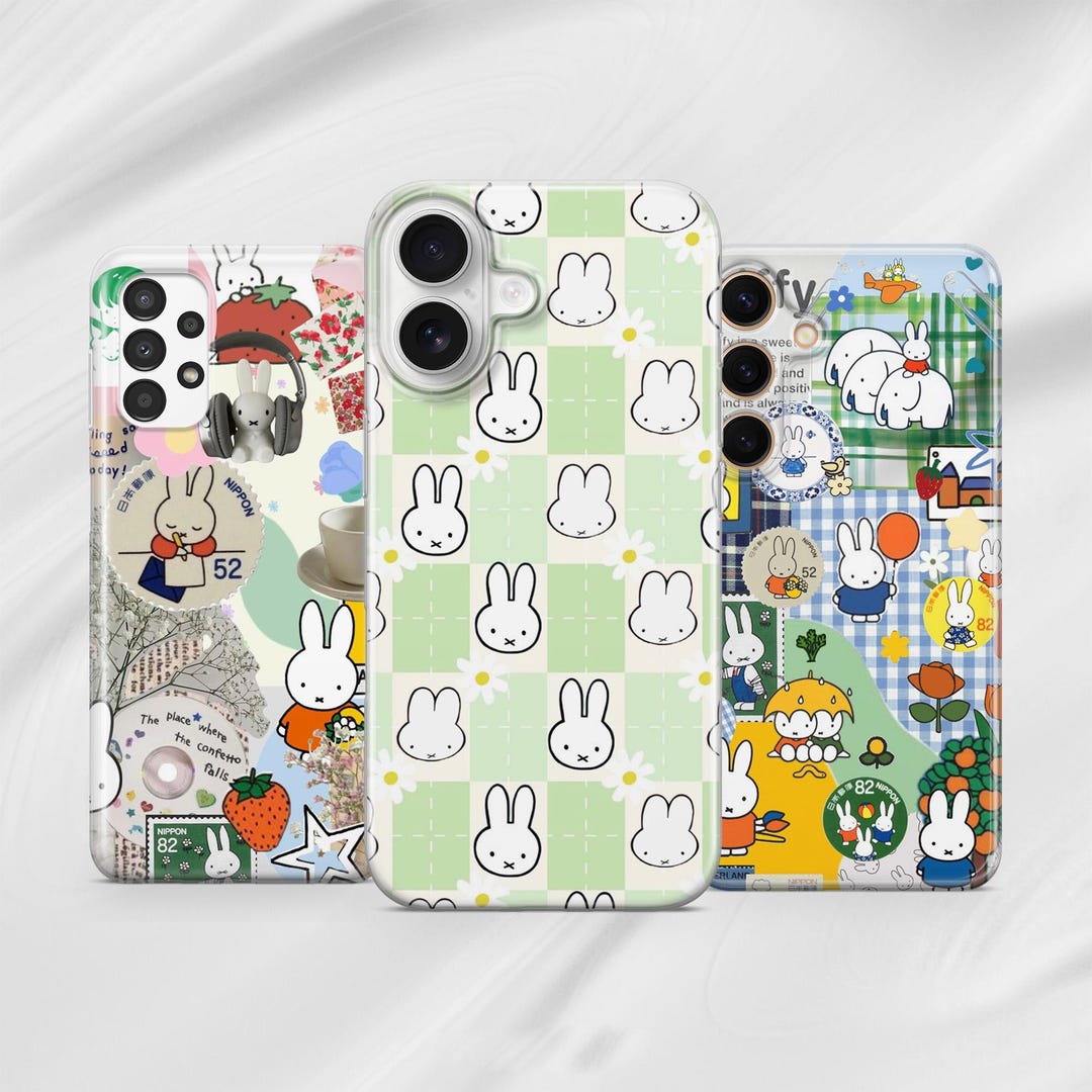 Miffy Phone Case, Kawaii Pastel Bunny Cover, Soft TPU - Etsy