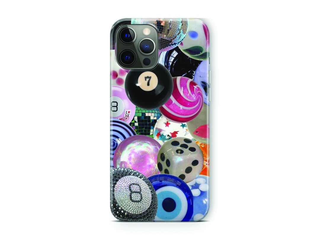 Colorful Abstract Sphere and 8 Ball Collage Phone Case – Eye-catching ...
