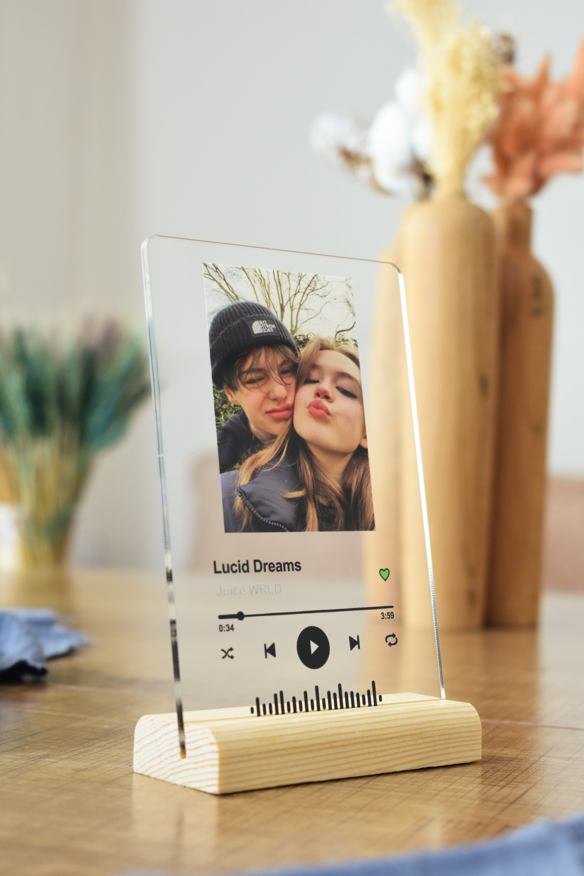 Memorial Music Plaque Spotify QR Code Plaque With Wood Stand - Etsy UK