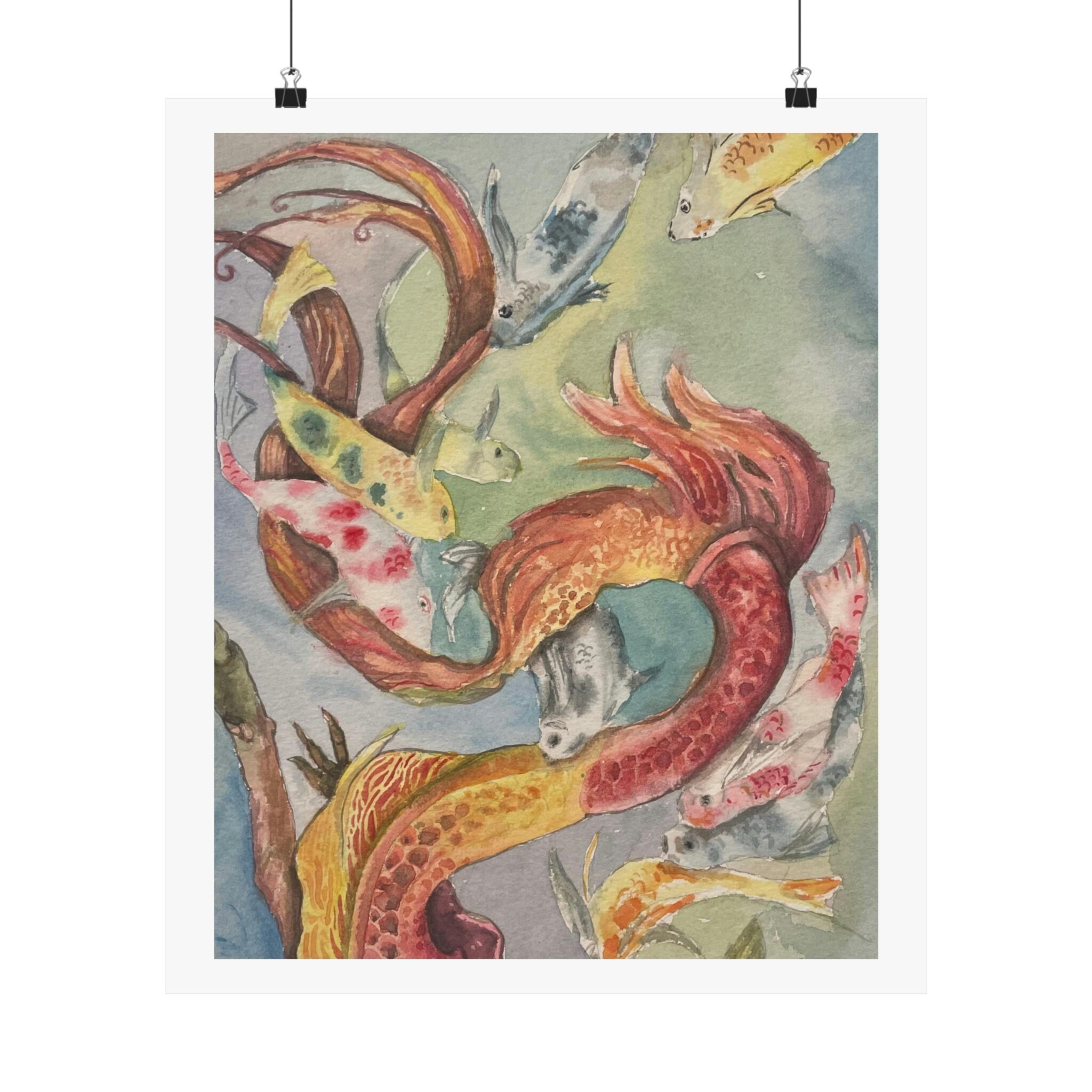 Magic Koi Pond Watercolor Print - Etsy