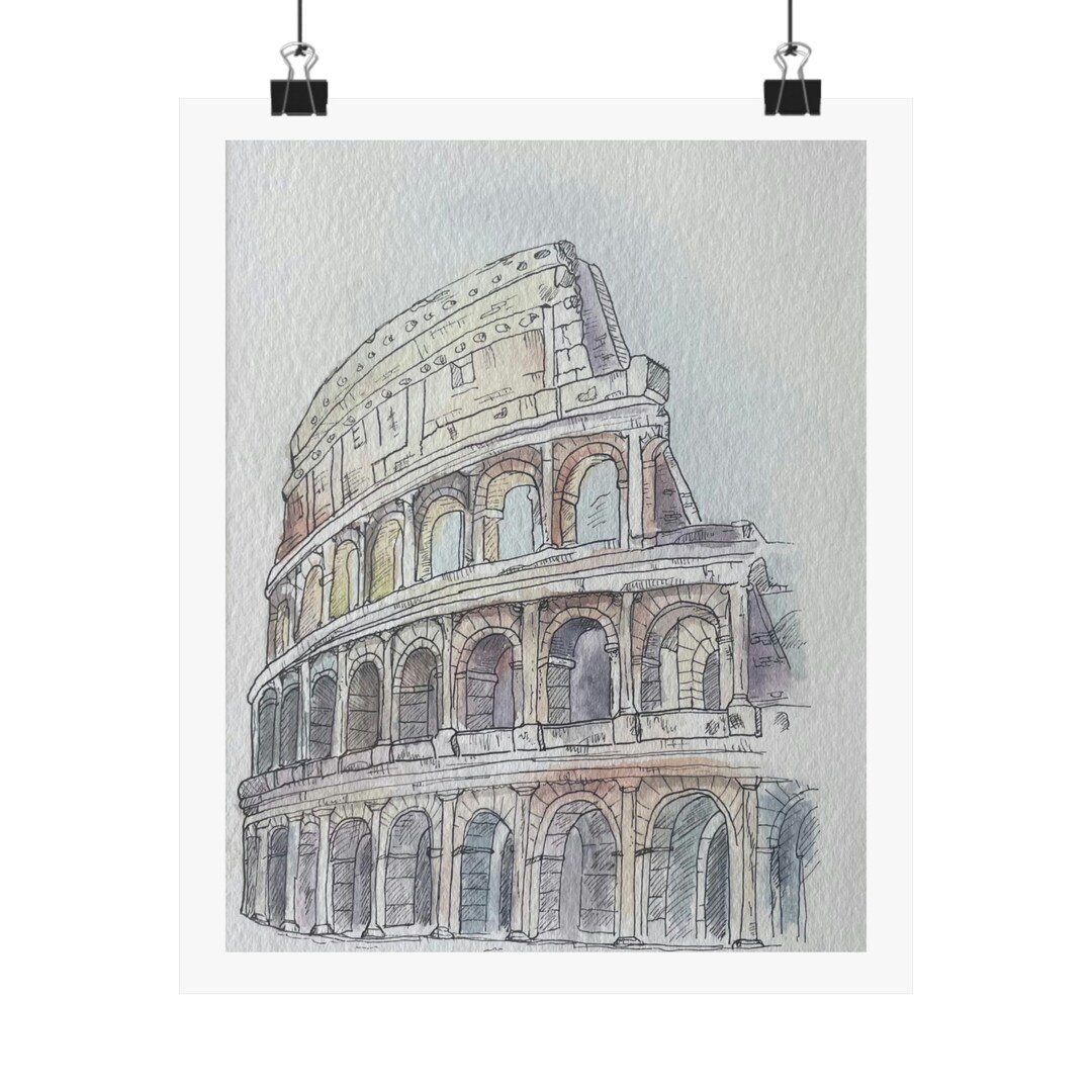 Colosseum Watercolor Print - Etsy