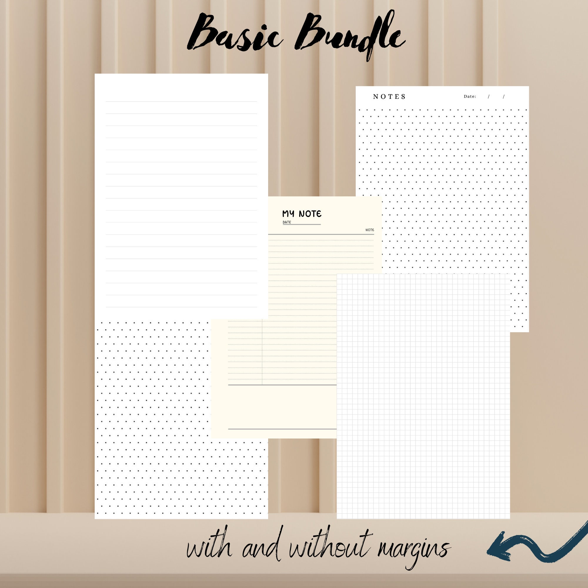 Dot Grid Paper,line Paper,tilt Paper,notebook Paper,dot Paper,planner ...