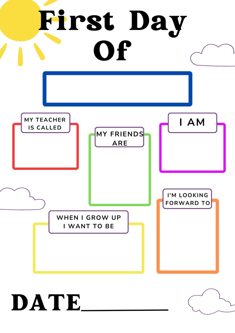 Back to School Printable, Photo Prop, Digital Download, First Day Back ...