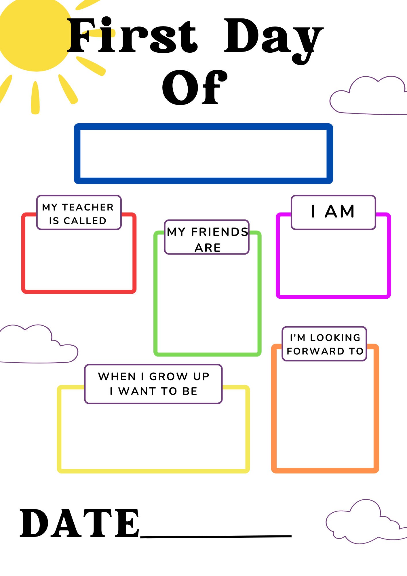 Back to School Printable, Photo Prop, Digital Download, First Day Back ...