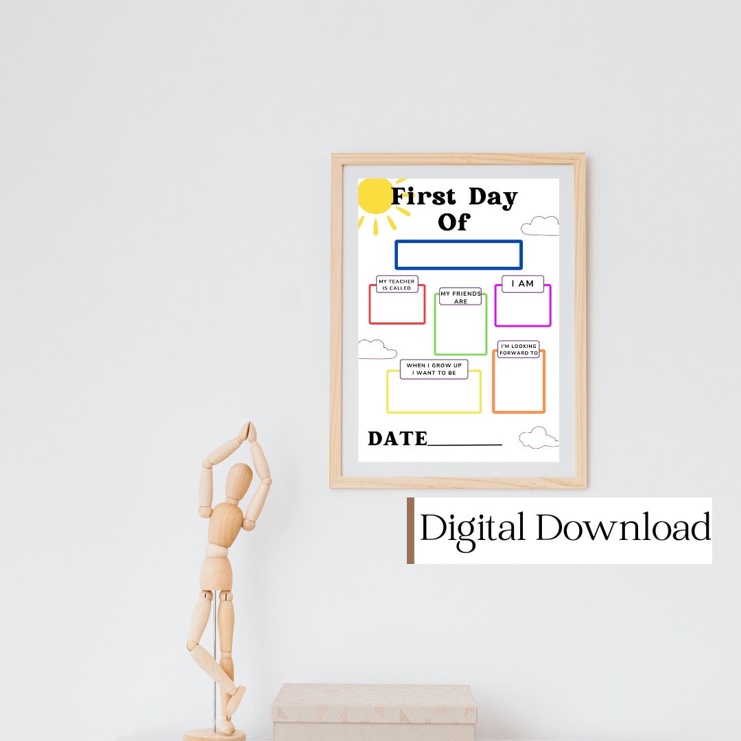 Back to School Printable, Photo Prop, Digital Download, First Day Back ...