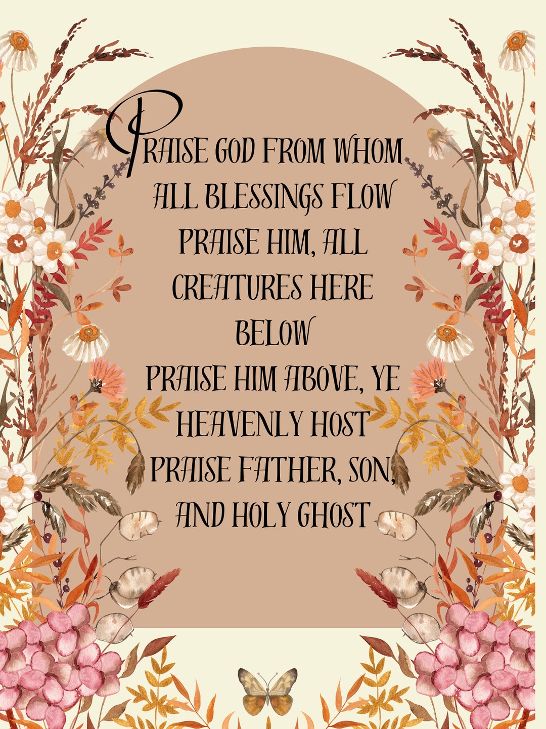 Praise God - Doxology Print - the Old 100 - Etsy