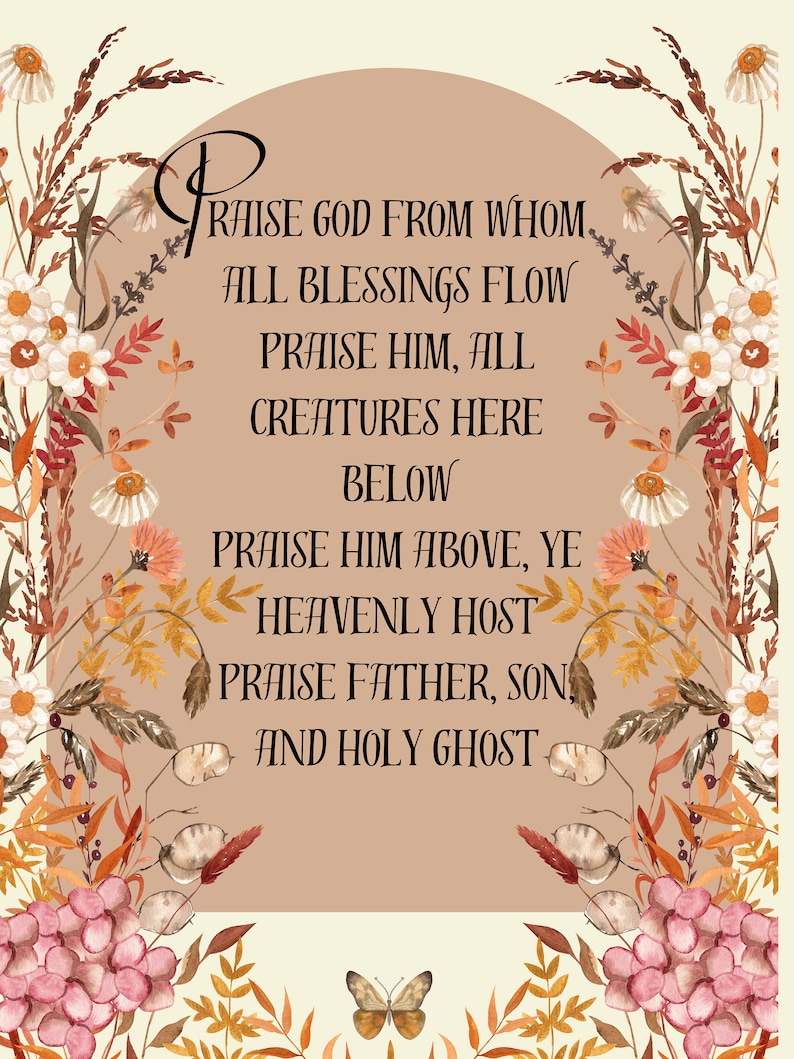 Praise God - Doxology Print - the Old 100 - Etsy