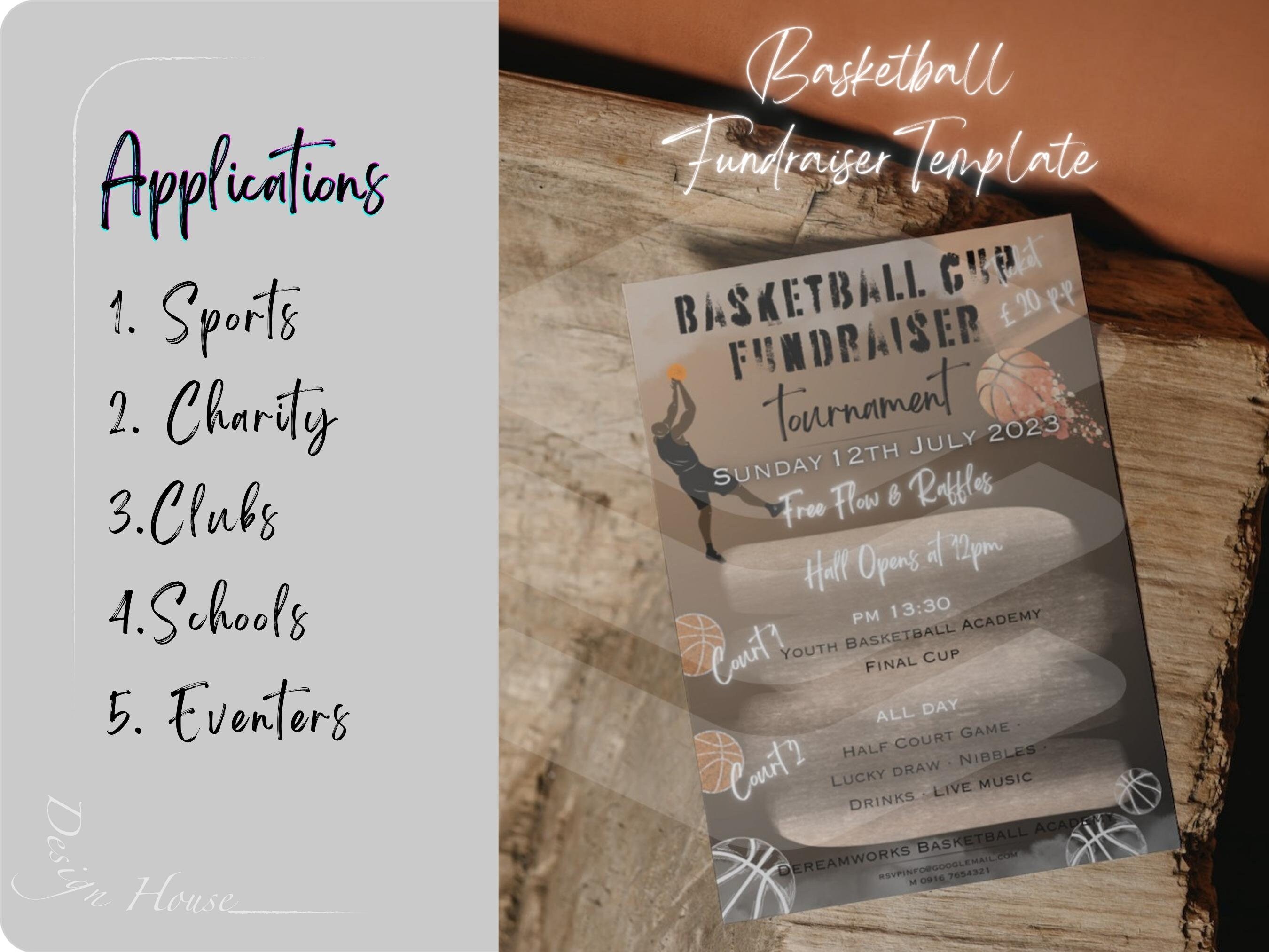 Basketball Fundraiser Flyer Template | Instant Editable & Printable ...