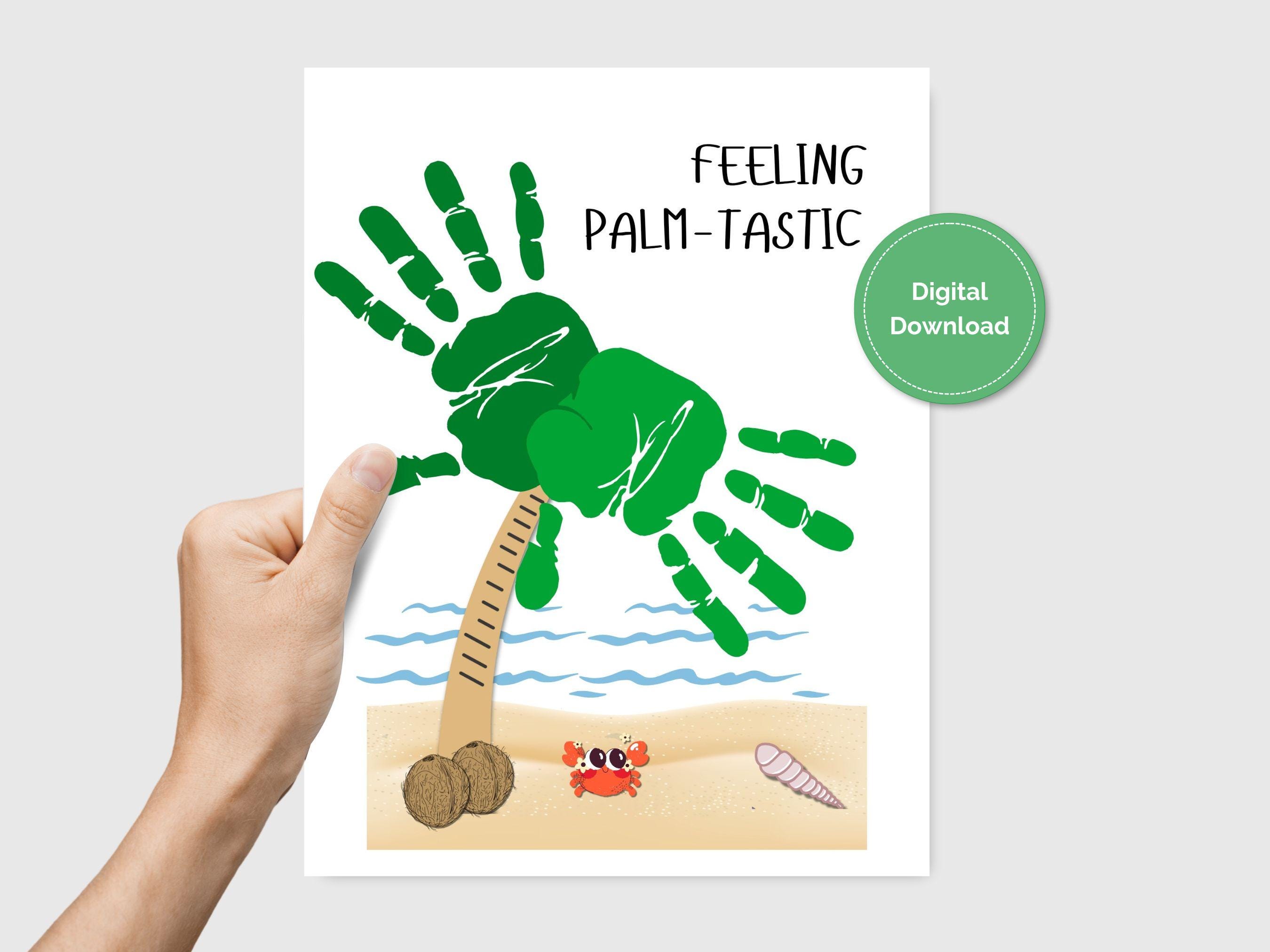 Summer Handprint Art Craft Palm Tree, Preschool Daycare Homeschool ...