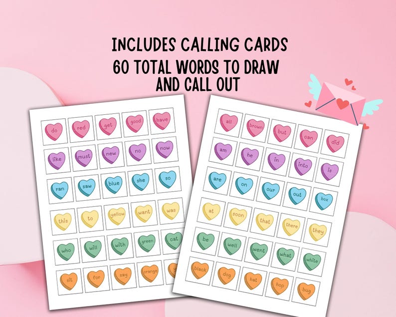 Valentines Sight Words Bingo Games Bundle, Bingo Cards Valentine's Day ...