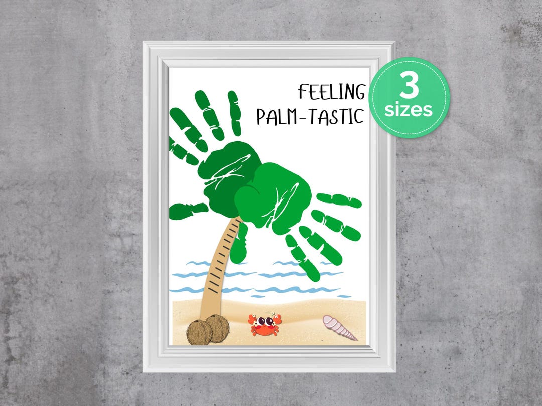 Summer Handprint Art Craft Palm Tree, Preschool Daycare Homeschool ...