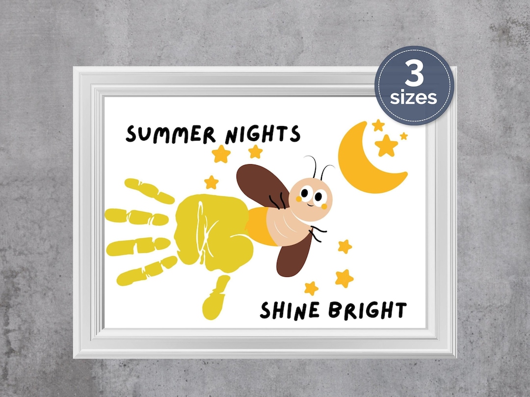 Summer Handprint Art Craft Firefly, Preschool Daycare Homeschool ...