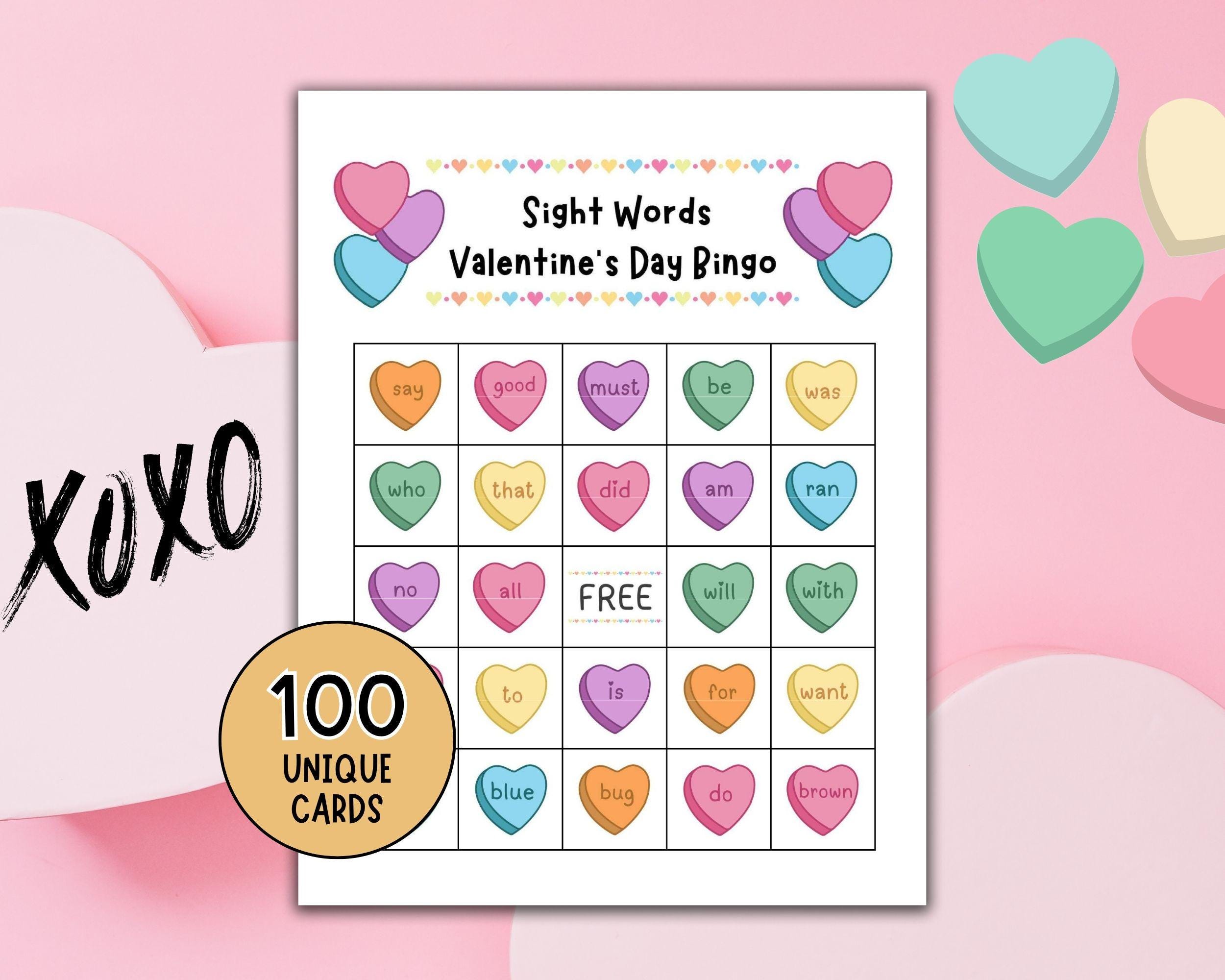 Valentines Sight Words Bingo Games Bundle, Bingo Cards Valentine's Day ...