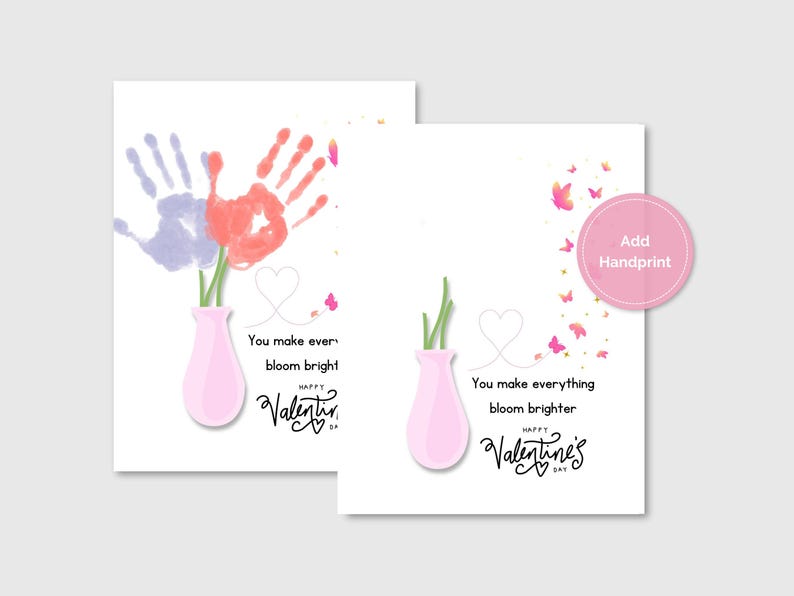 Valentine Handprint Flower Craft for Kids, Flower Saying Keepsake ...