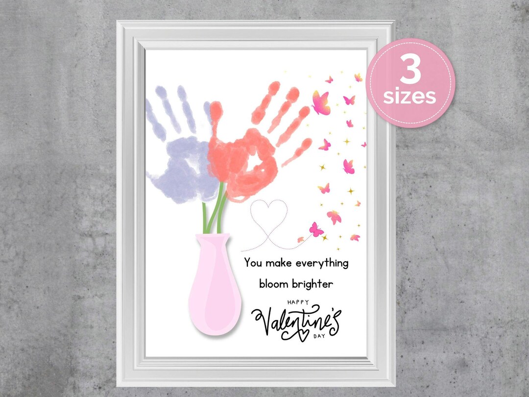 Valentine Handprint Flower Craft for Kids, Flower Saying Keepsake ...