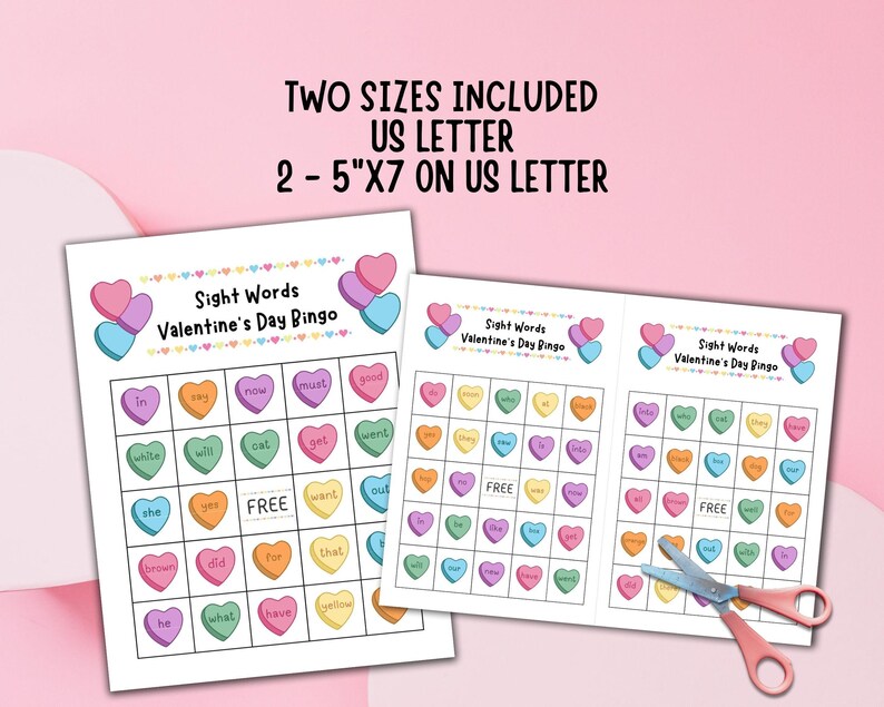 Valentines Sight Words Bingo Games Bundle, Bingo Cards Valentine's Day ...