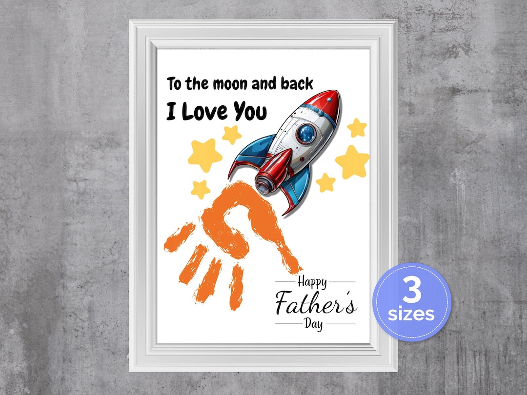 Father's Day Handprint Art for Dad, Printable Keepsake From Toddler or ...