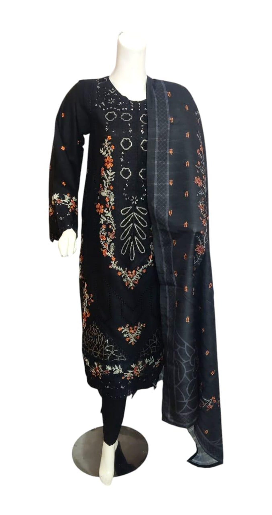 Embroidered Black Salwar Kameez, Wool Shawl, Indian Partywear Dress - Etsy