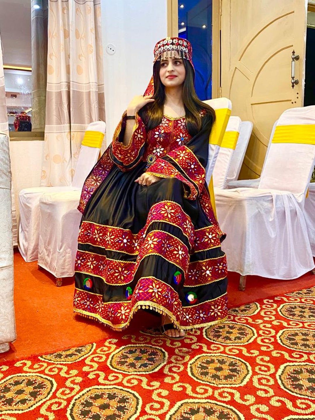 Afghani Silk Dress 3pcs Dress Frock With Dubata Shalwar Formal Dresses ...