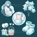 31 Watercolor Blue Baby Shower Clipart PNG Sublimation Bundle PNG ...