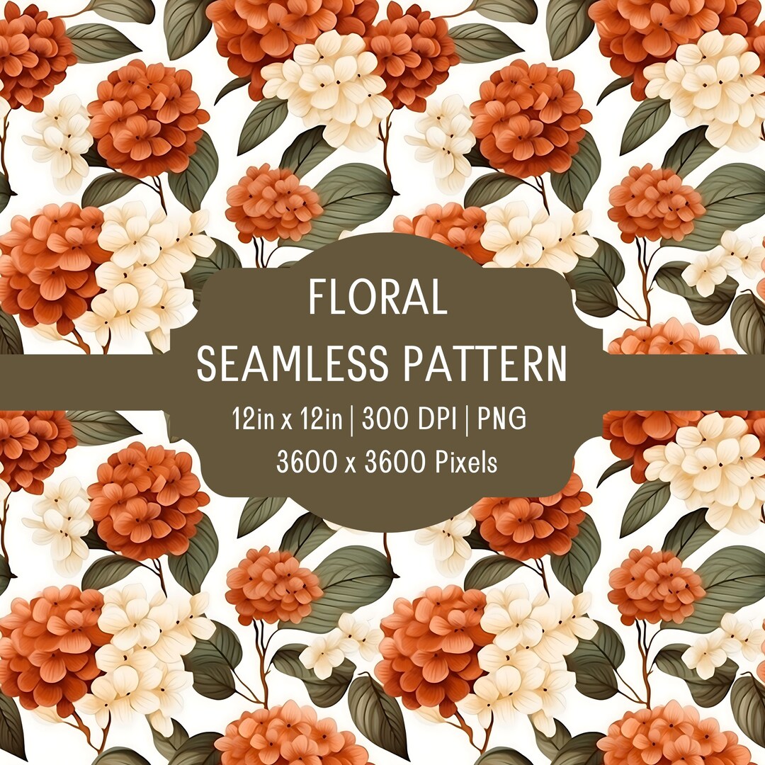 Hydrangea Flowers Seamless Pattern Digital Paper Fabric - Etsy