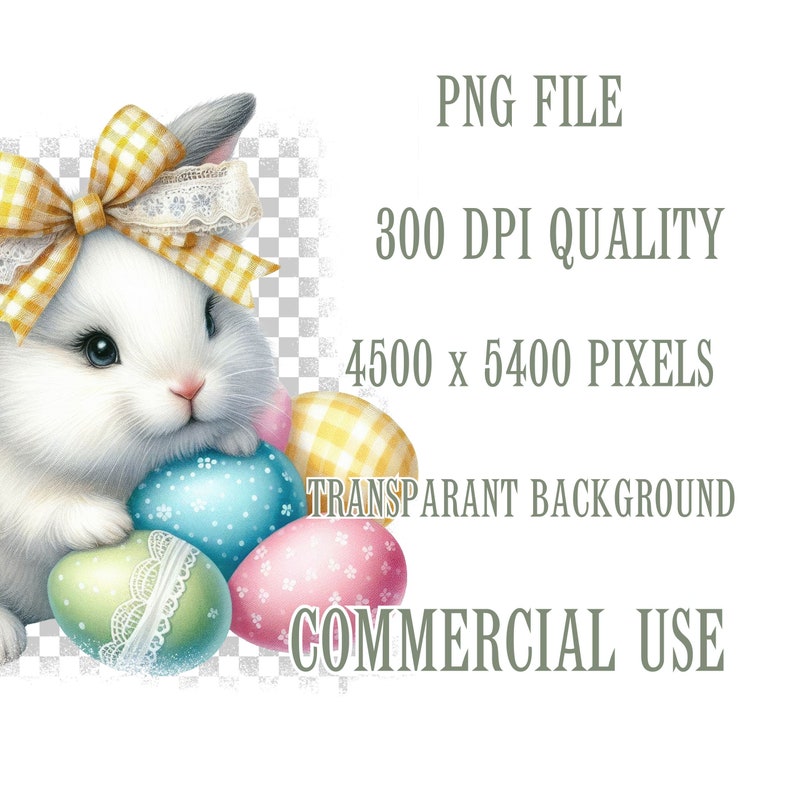 15 Watercolor Easter Bunny Clipart Design Sublimation Bundle Digital ...