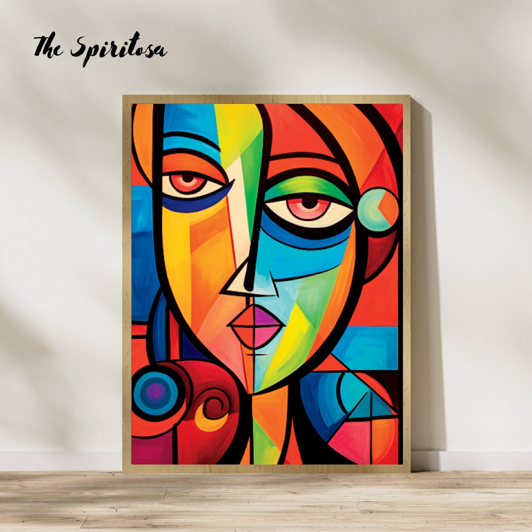 Cubism Printable Wall ART Set of 2 Bright Colors Cubism - Etsy