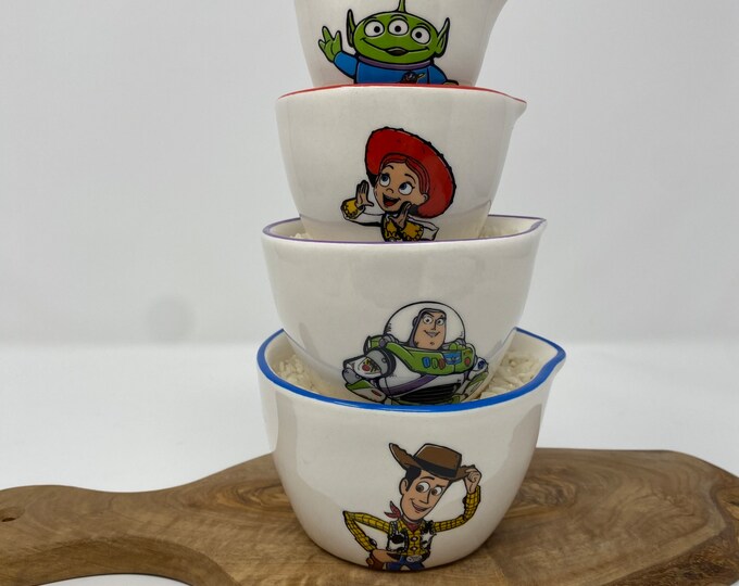 Ceramic Measuring Cups by Rae Dunn X Pixar Toy Story. Set of 4 With ...