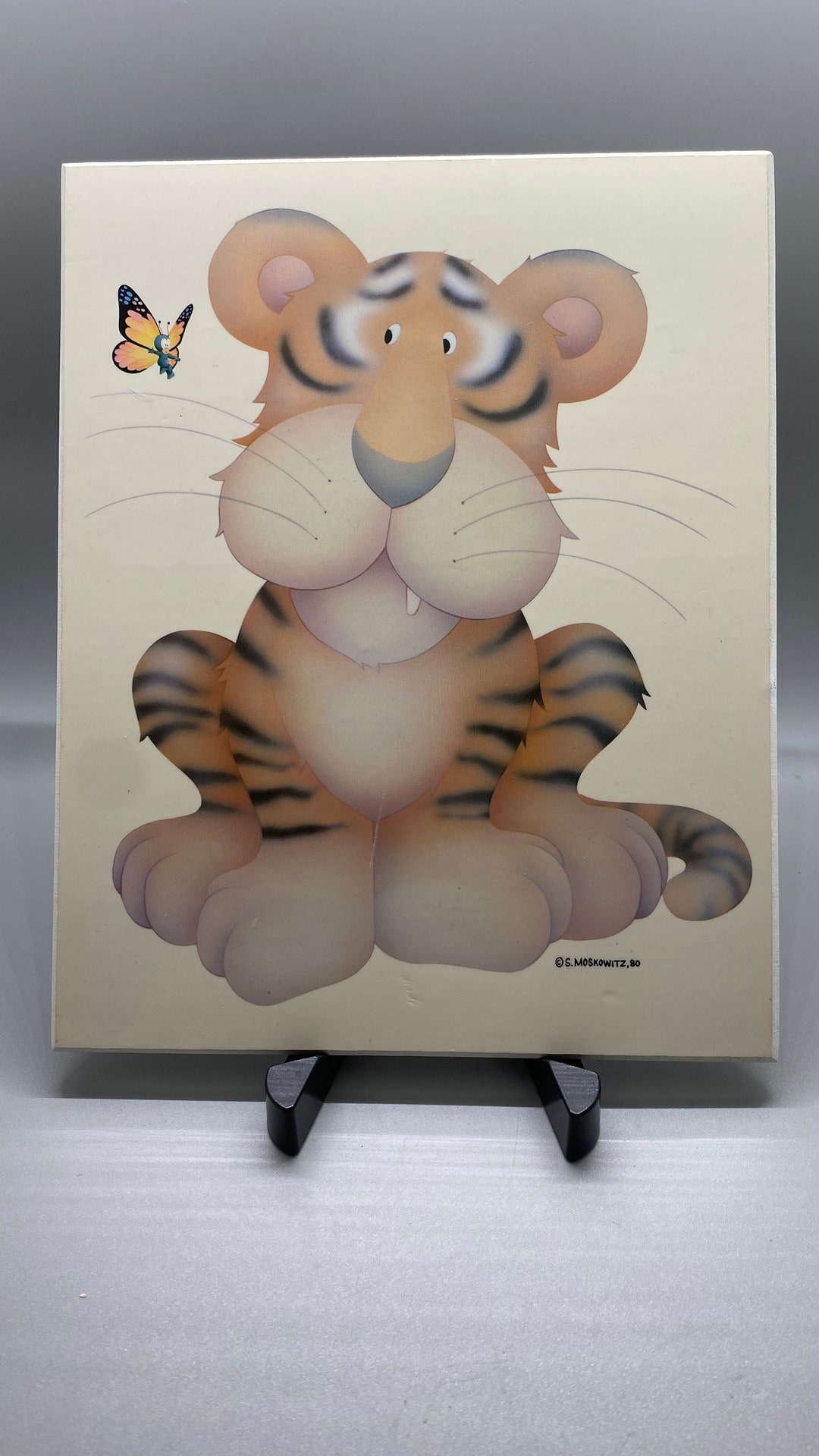 Stewart Moskowitz 1980 tiger Lily Art Plaque - Etsy