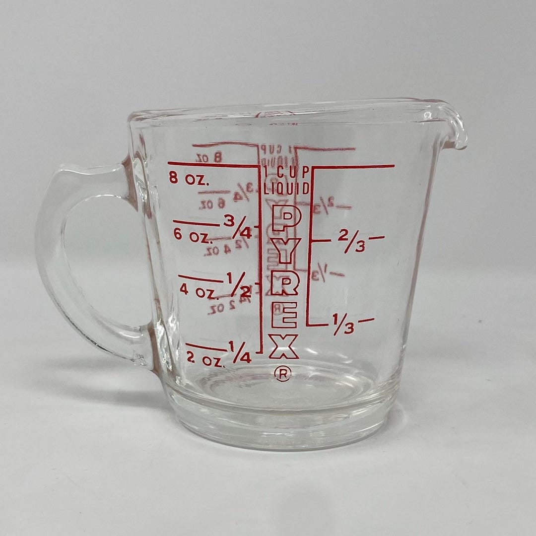 Vintage 1950s-1960s PYREX Measuring Cup. 1-cup/8 Oz Cup. No Chips ...