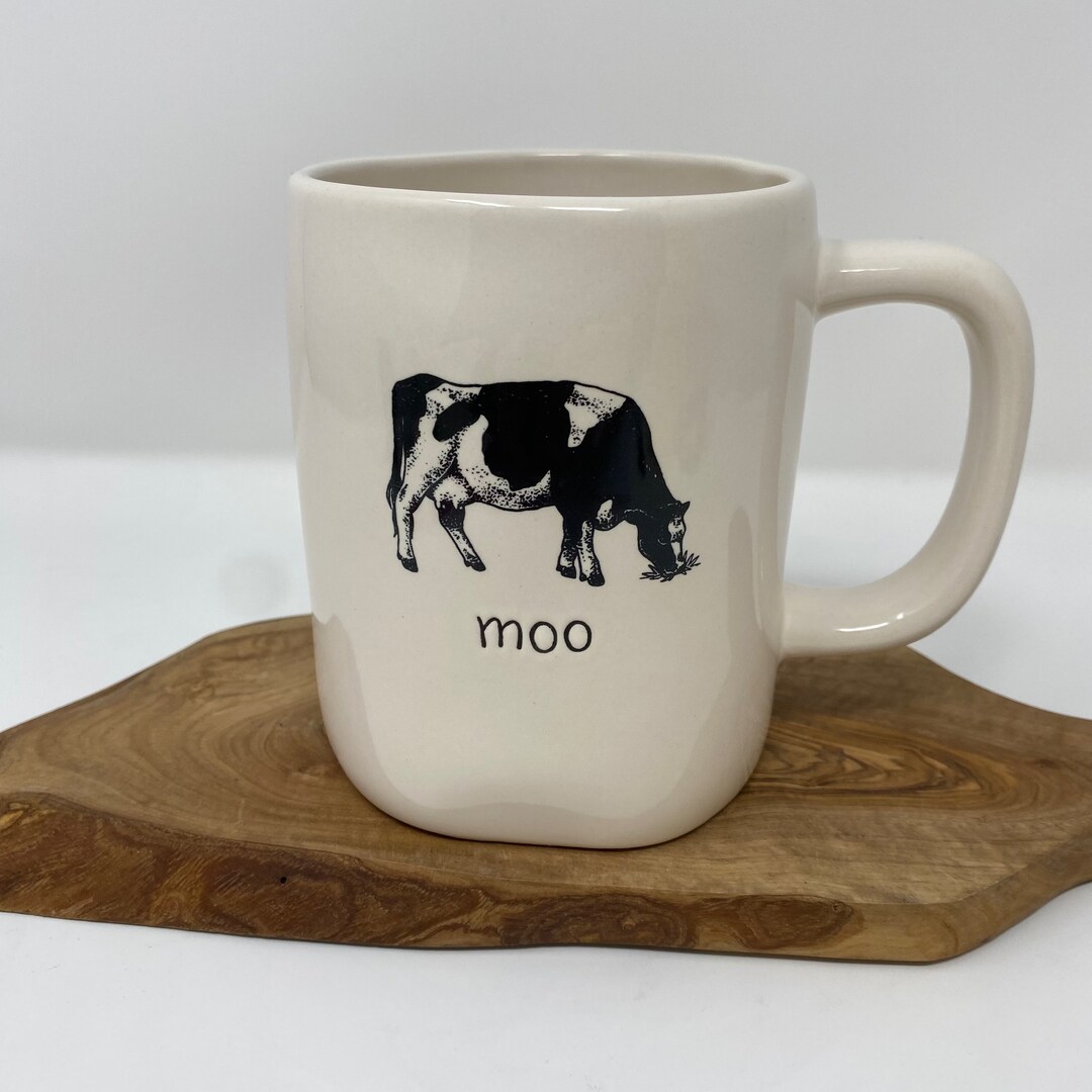 Ceramic Rae Dunn Mug. moo With Black and White Cow on Front. Farmline ...