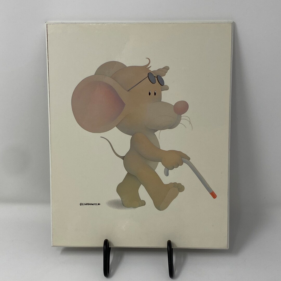 1980 Vintage Stewart Moskowitz 8X10 Art Plaque “mousie” - Etsy