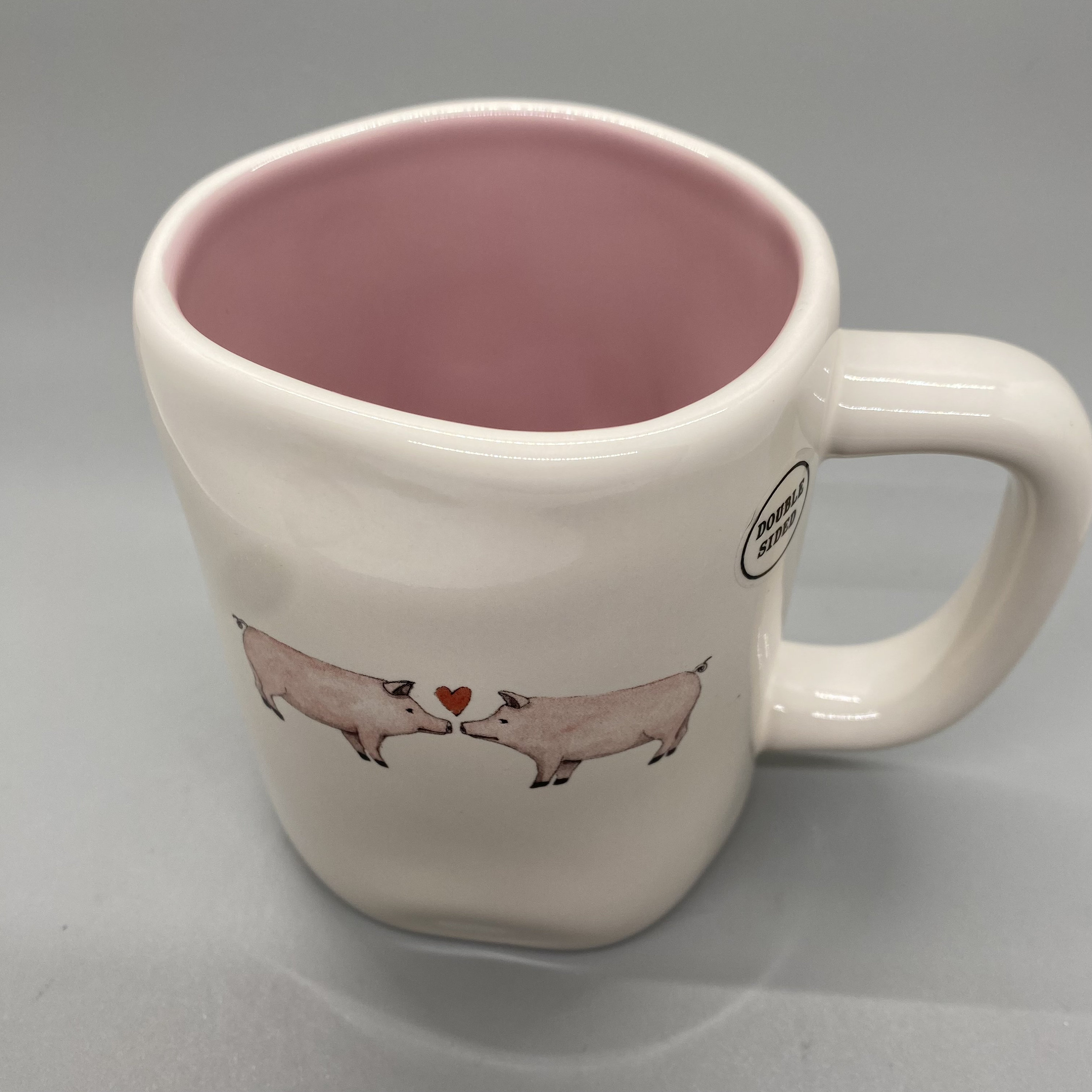Double Sided Ceramic Mug hogs and Kisses Rae Dunn Magenta Made. New ...