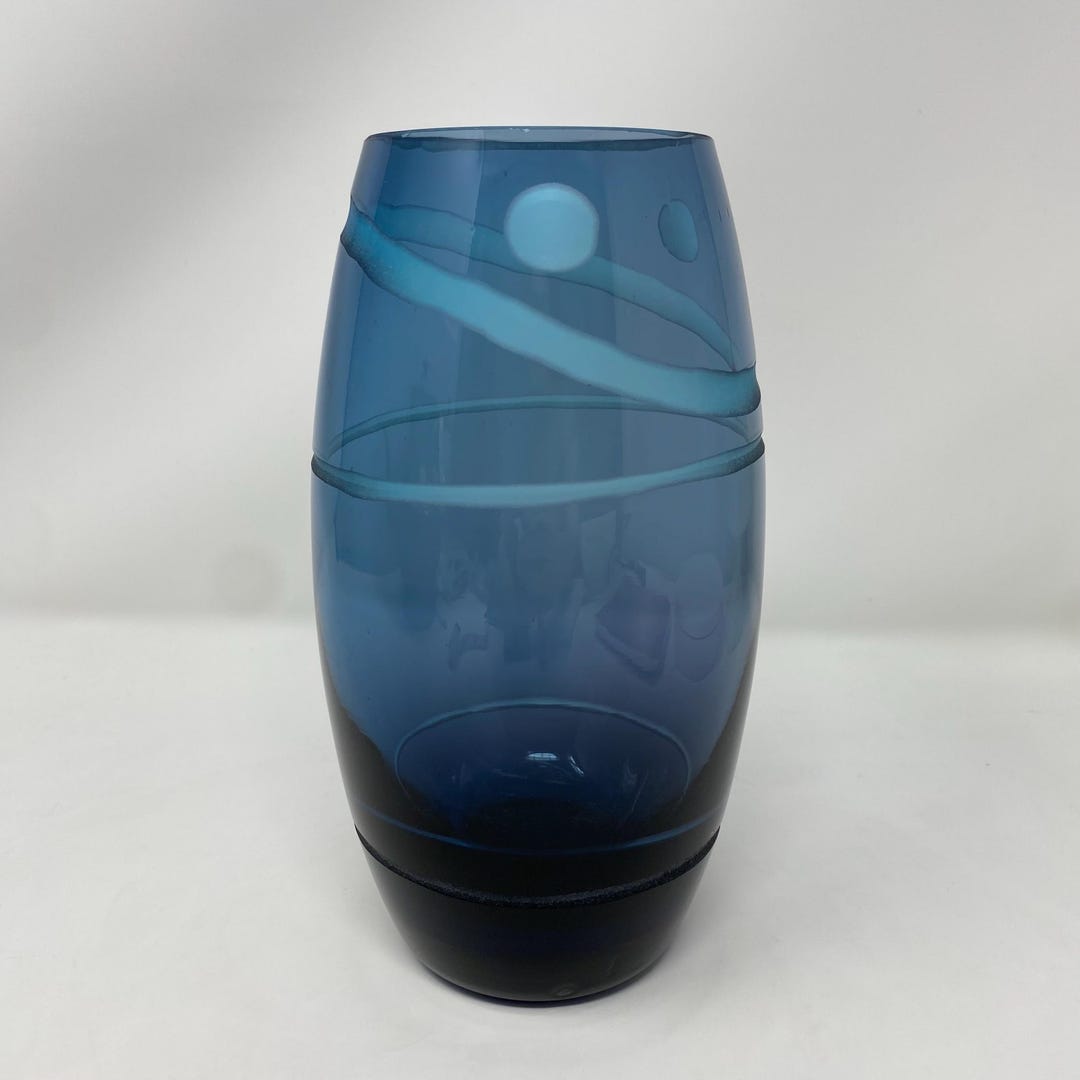 Fenton International - Blue Odyssey Group Vase. Measures 8” Tall ...