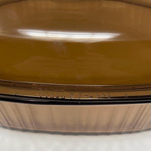 Vintage Visions by Corning Amber Roasting Pan With Lid Casserole Baking ...