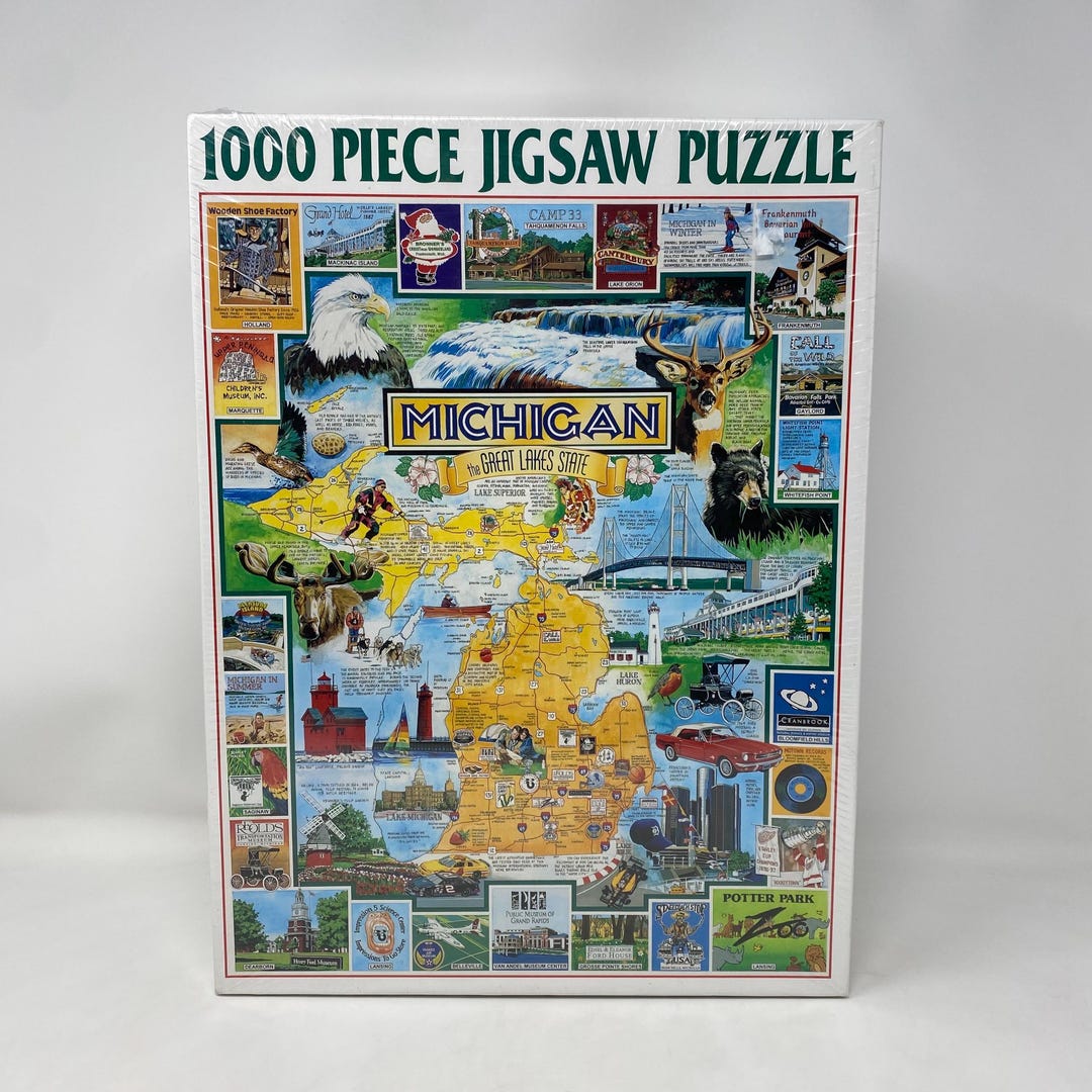 Vintage 1997 “michigan the Great Lakes State” 1000 Piece Puzzle by ...