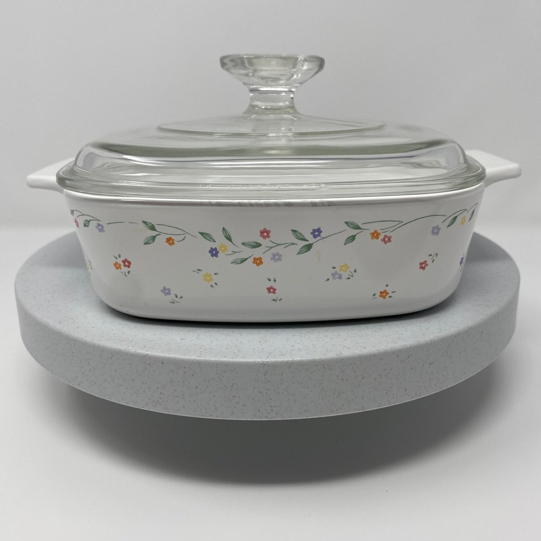 Corningware 1 Liter Pyroceram With Pyrex Lid. English Meadow Pattern ...