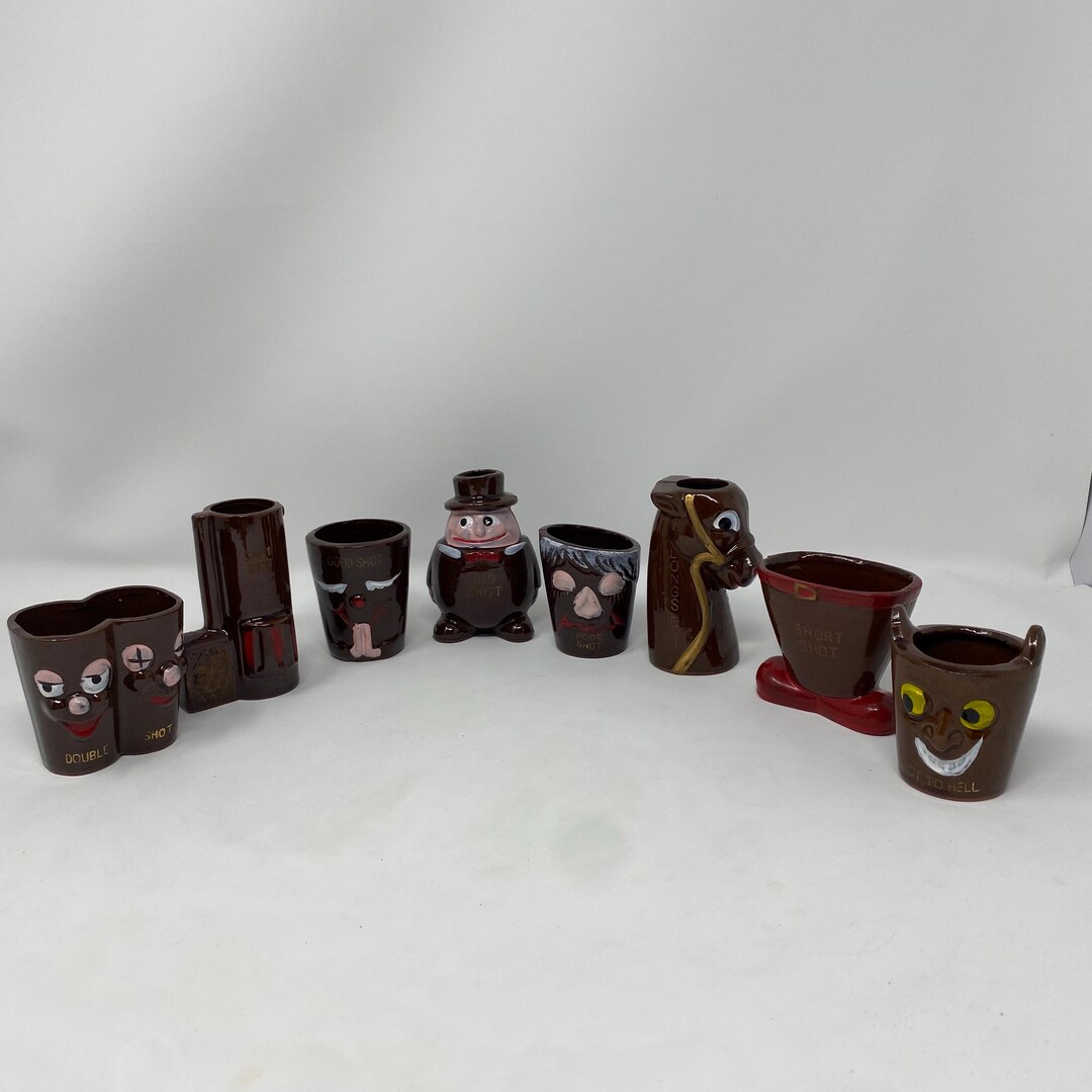 Vintage Ceramic Pun Shot Glasses From the 1950s Set whatll You Have ...