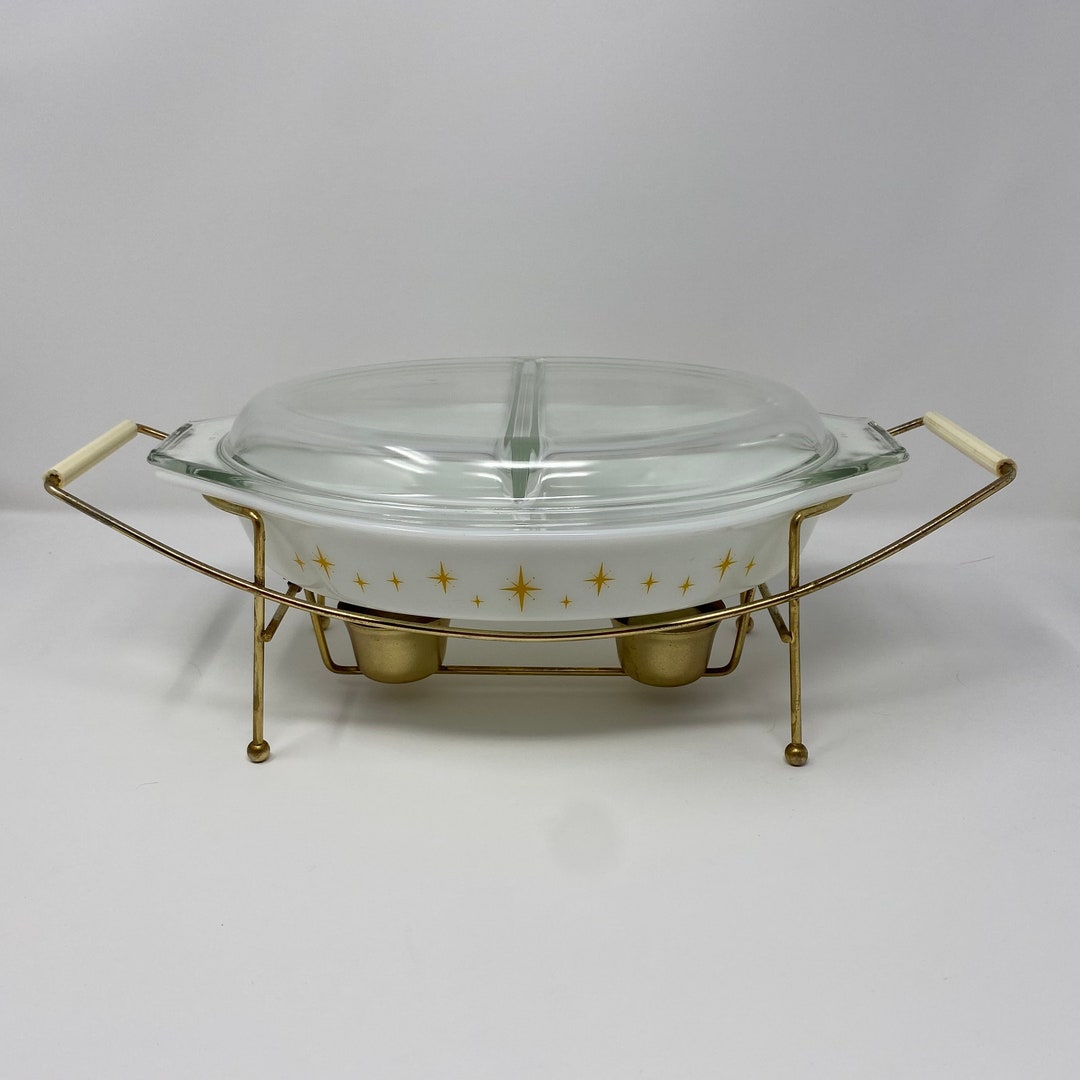 PYREX Cinderella Divided Casserole Constellation Dish With Lid Complete ...