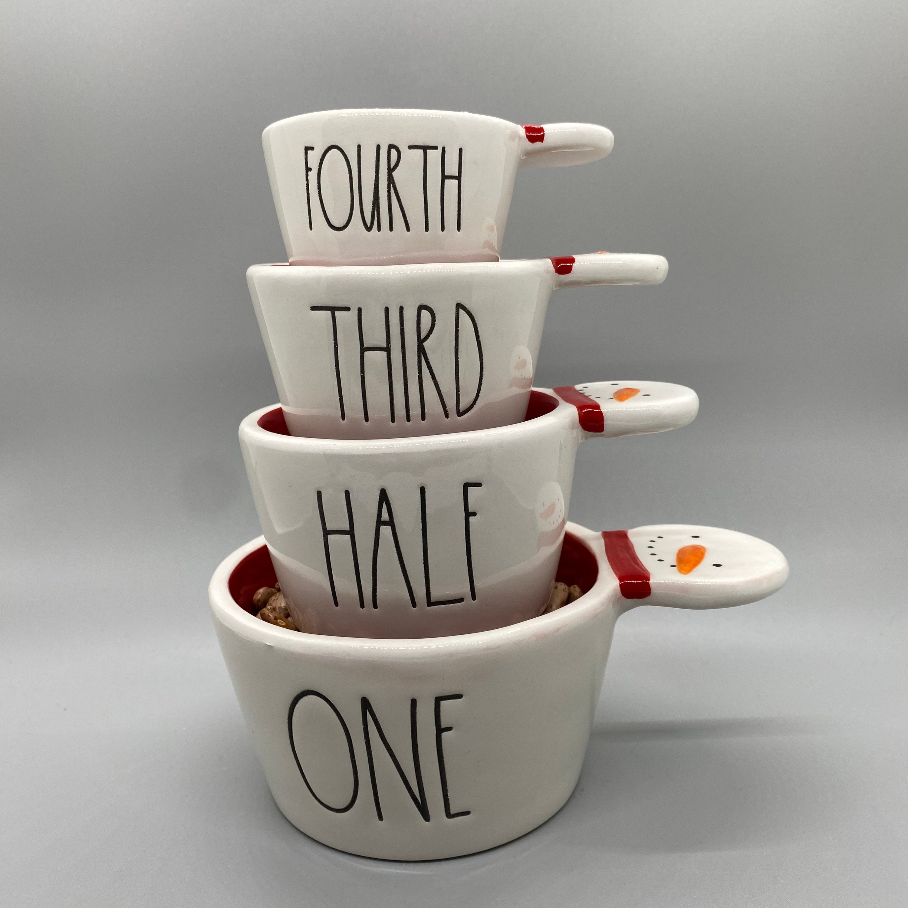 Snowman Ceramic Measuring Cups Set Rae Dunn - Etsy