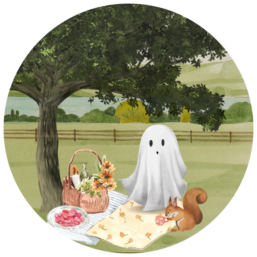 Spooky Ghost Tea Time Vinyl Sticker - Etsy