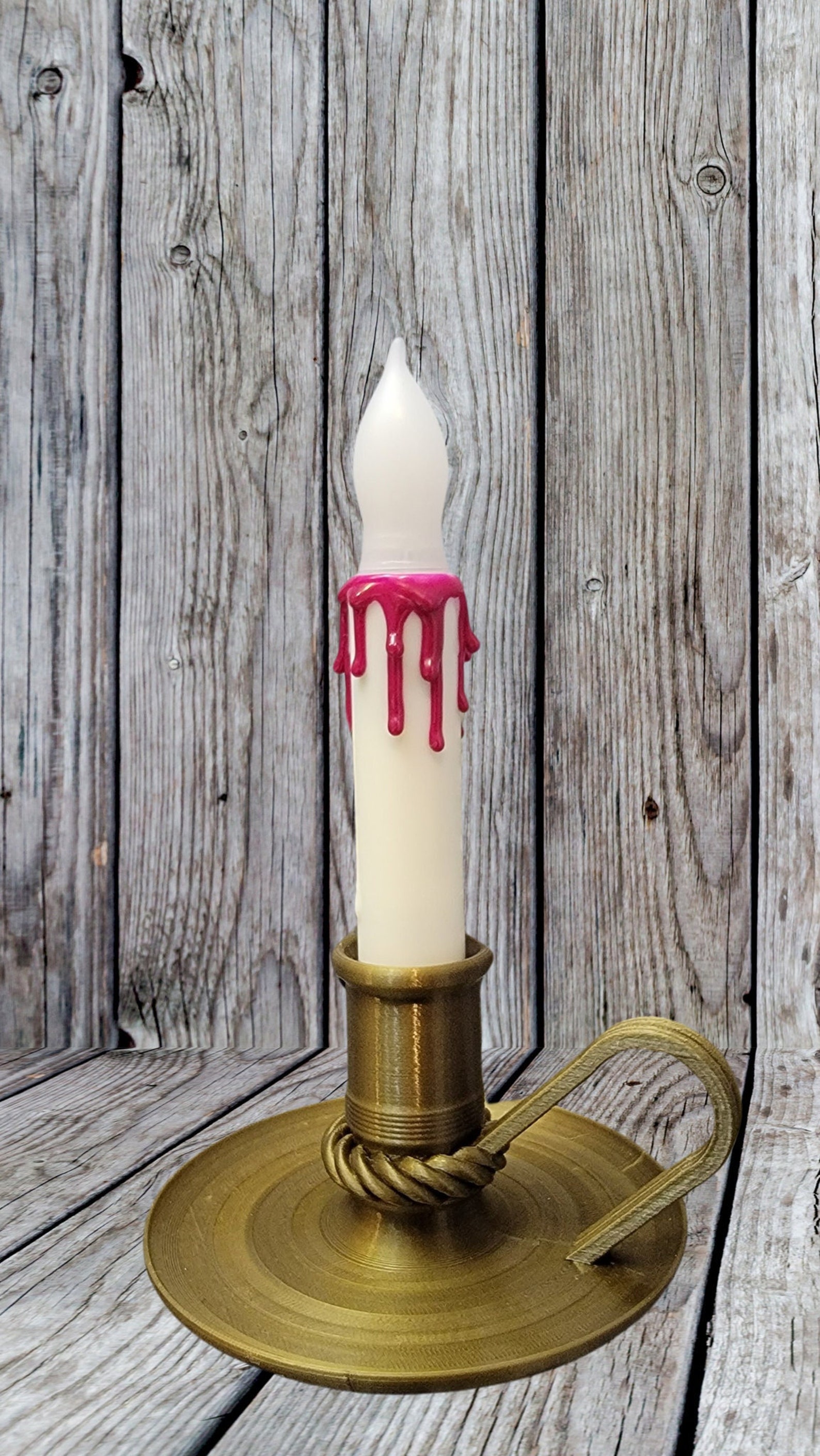 Flameless Tapered Candle With Dripping Blood - Etsy