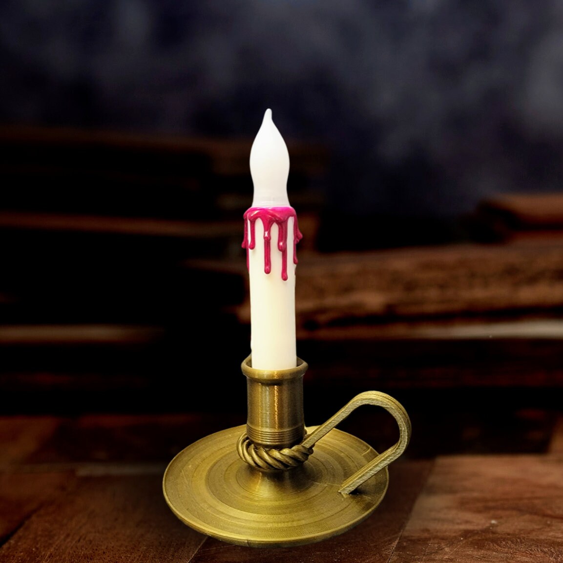Flameless Tapered Candle With Dripping Blood - Etsy