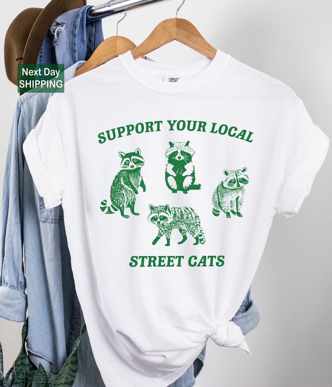 Support Your Local Street Cats Graphic T-shirt, Retro Unisex Adult T ...
