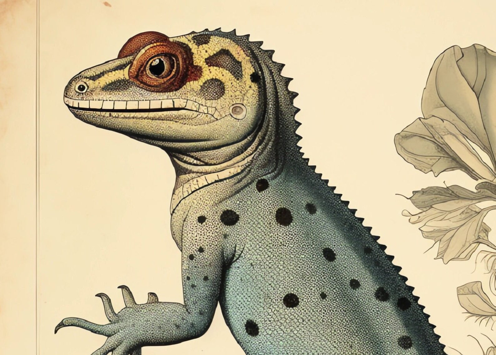 Vintage Reptile Gecko Poster Retro Parchment Print Wall Decor - Etsy