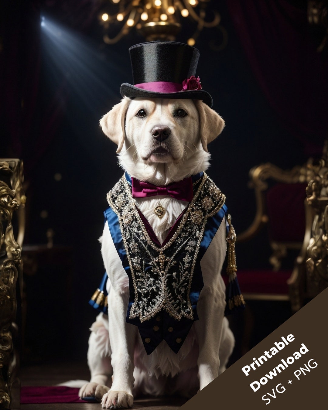 Beautiful Dog, Labrador Dog, Magician Dog, Digital Art Print, Ai ...