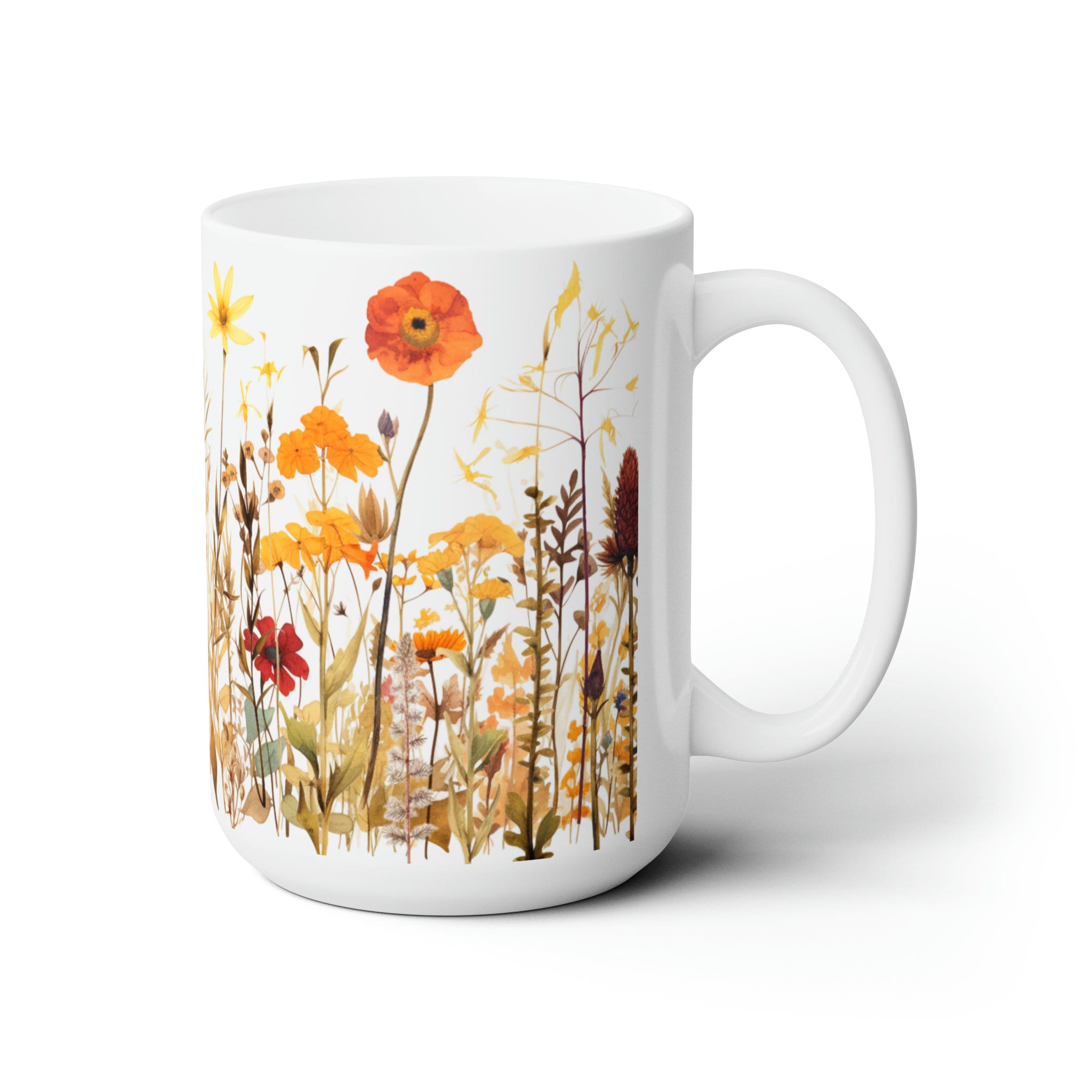 Pressed Flowers Mug Watercolor Wildflowers Mug Floral Mug Garden Lover ...
