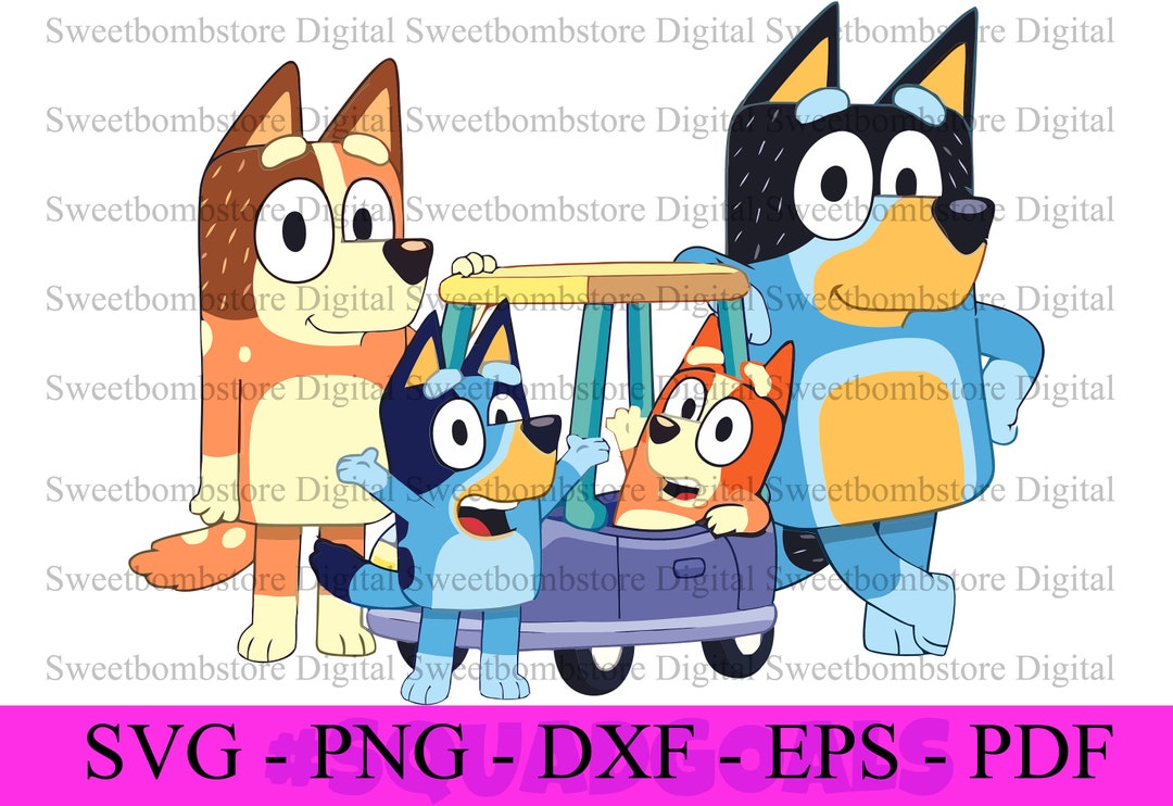 Bluey svg Bluey png Bluysquad svg Blueysquad png Cartoon - Etsy France