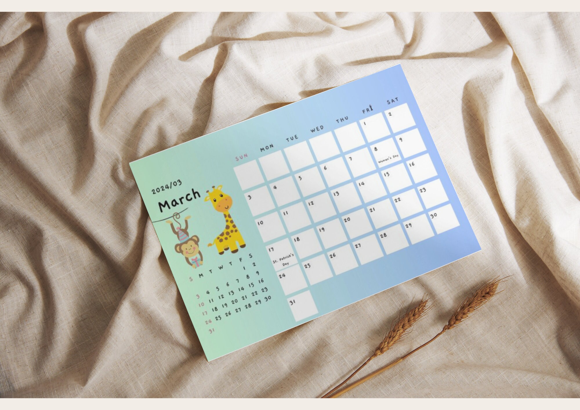 2024 Printable Kids Calendars, Printable Calendars, Cute Calendars ...